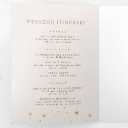 Vintage Celestial Star Moon Folded Wedding Program | Zazzle