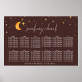 Vintage Celestial Sun Moon Wedding Seating Chart | Zazzle