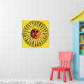 Vintage Celestial Yellow Smiling Happy Hippie Sun Poster | Zazzle