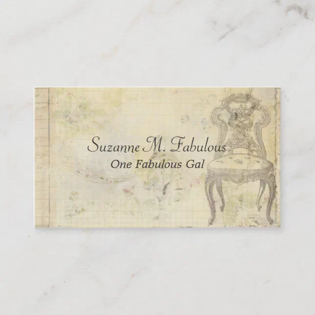 Vintage Chair Business Card | Zazzle