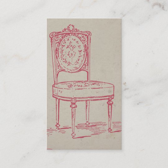 Vintage Chair PInk Business Card | Zazzle.com