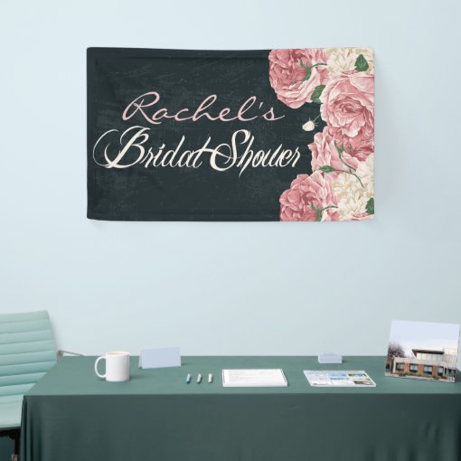 Vintage, Chalkboard Bridal Shower Banner | Zazzle