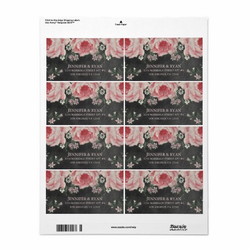 VINTAGE CHALKBOARD FLOWER RETURN ADDRESS LABELS | Zazzle