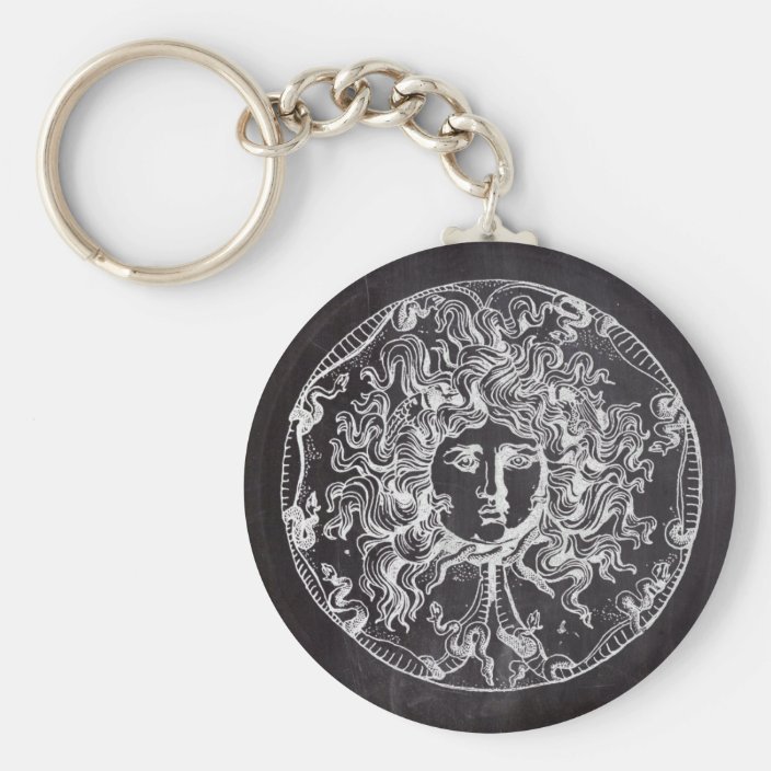 vintage chalkboard Greek mythology Gorgon medusa Keychain | Zazzle.com