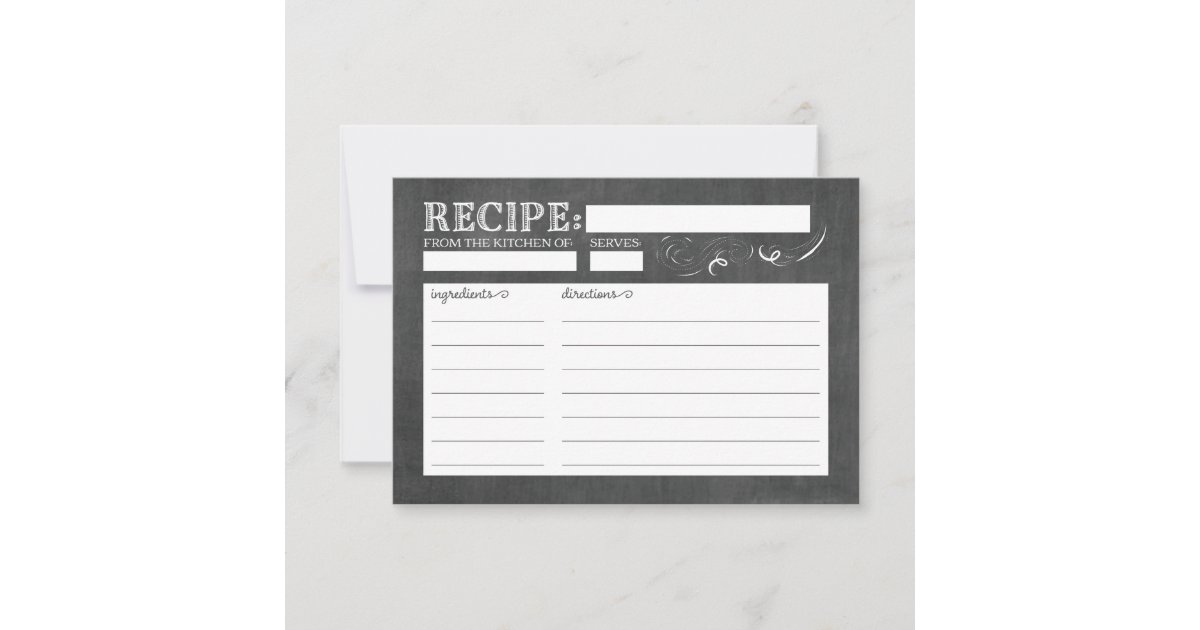 Vintage Chalkboard Recipe Card | Zazzle