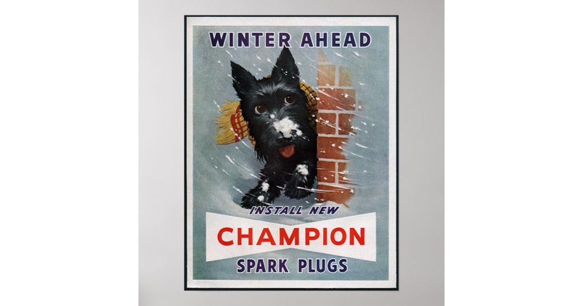 Vintage Champion Spark Plugs Ad Poster | Zazzle Vintage Champion Spark Plugs Ad Poster | Zazzle
