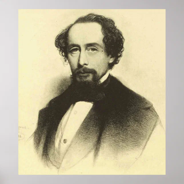 Vintage Charles Dickens Portrait Poster | Zazzle