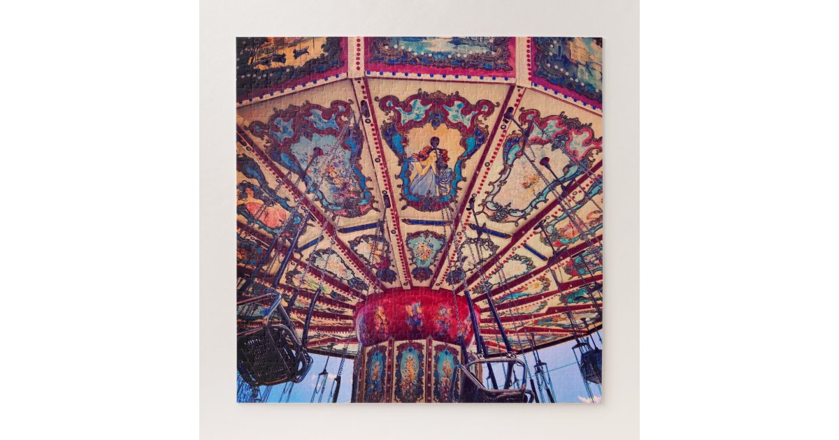 Vintage Chars Swing Fairground Ride Jigsaw Puzzle | Zazzle