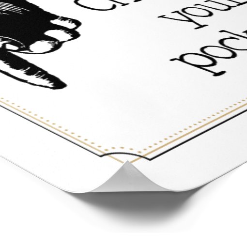 Vintage Check Your Pockets Reminder Laundry Room Poster | Zazzle