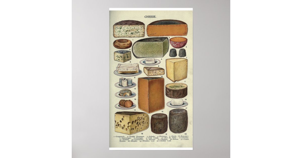 Vintage Cheese Poster | Zazzle