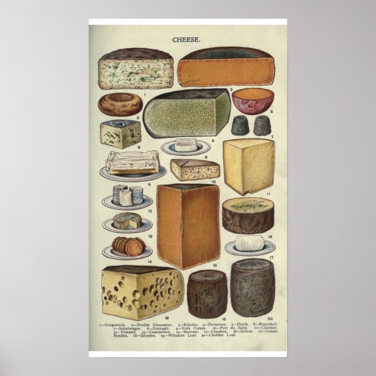 Vintage Cheese Poster | Zazzle