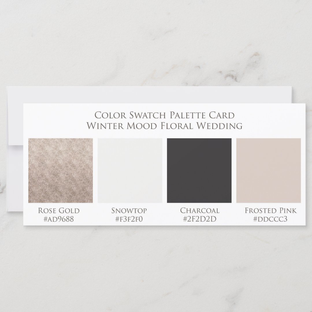 Vintage Cherish Wedding Color Swatch Palette Card | Zazzle
