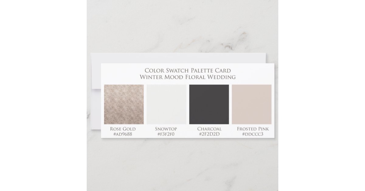 Vintage Cherish Wedding Color Swatch Palette Card | Zazzle