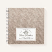 Vintage Cherish White Floral & Rose Gold Monogram Notebook | Zazzle