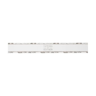Vintage Cherish White Floral Wedding Monogram Invitation Belly Band ...