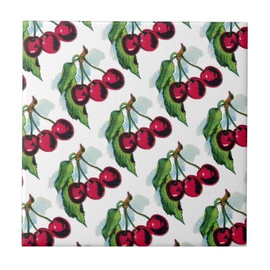 Vintage Cherries Ceramic Tile | Zazzle.com