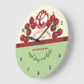 Vintage cherries fruit kitchen clock | Zazzle