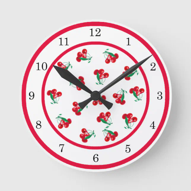 Vintage Cherries Wall Clock | Zazzle