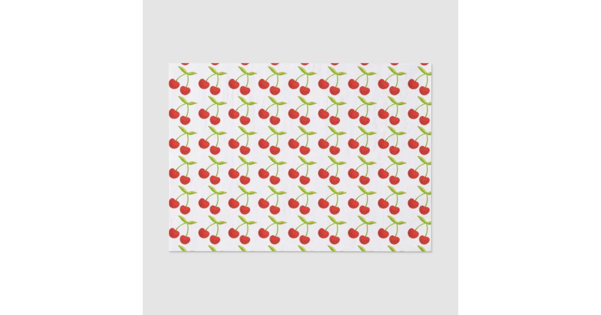 Vintage Cherry Illustration Tissue Paper | Zazzle