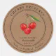 Vintage Cherry Preserve Jam Kraft paper jar label | Zazzle