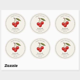 Vintage Cherry preserve Simple Jar Label | Zazzle