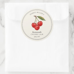 Vintage Cherry preserve Simple Jar Label | Zazzle