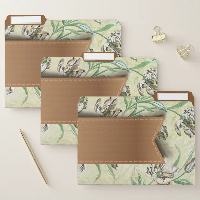 Vintage Chic Floral Pattern File Folder | Zazzle