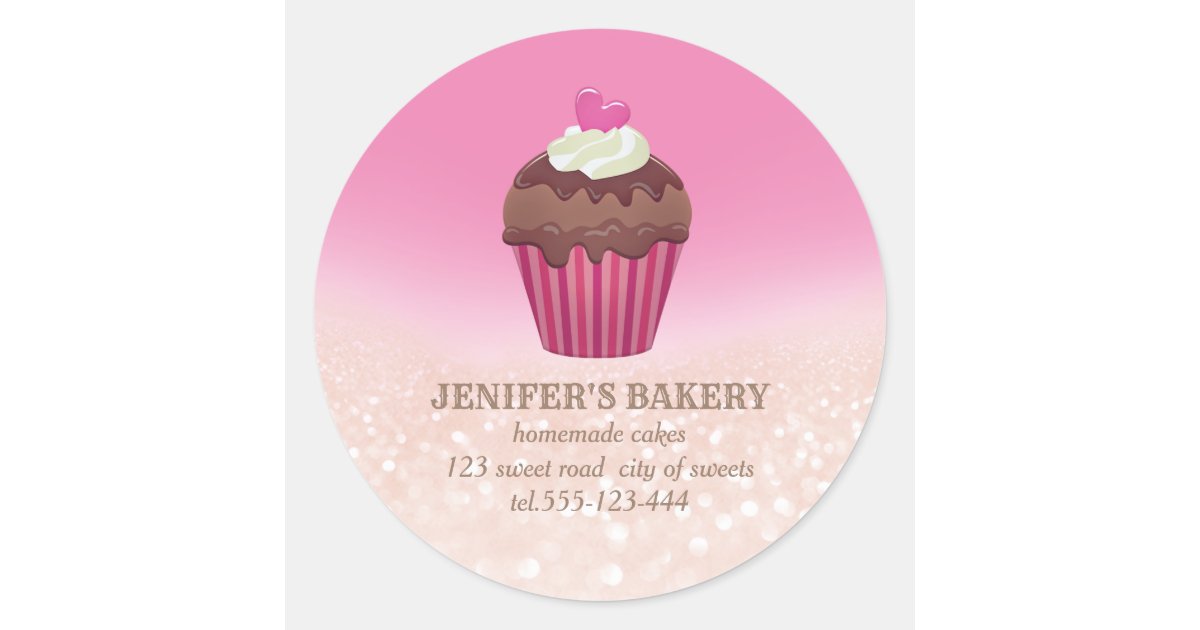 Vintage chic glittery Homemade cupcakes and sweets Classic Round ...
