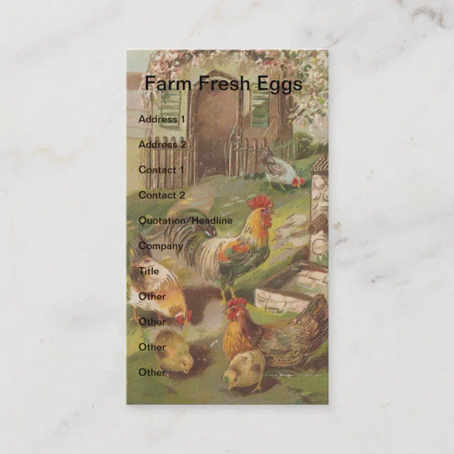 Vintage Chicken Family Business Card | Zazzle
