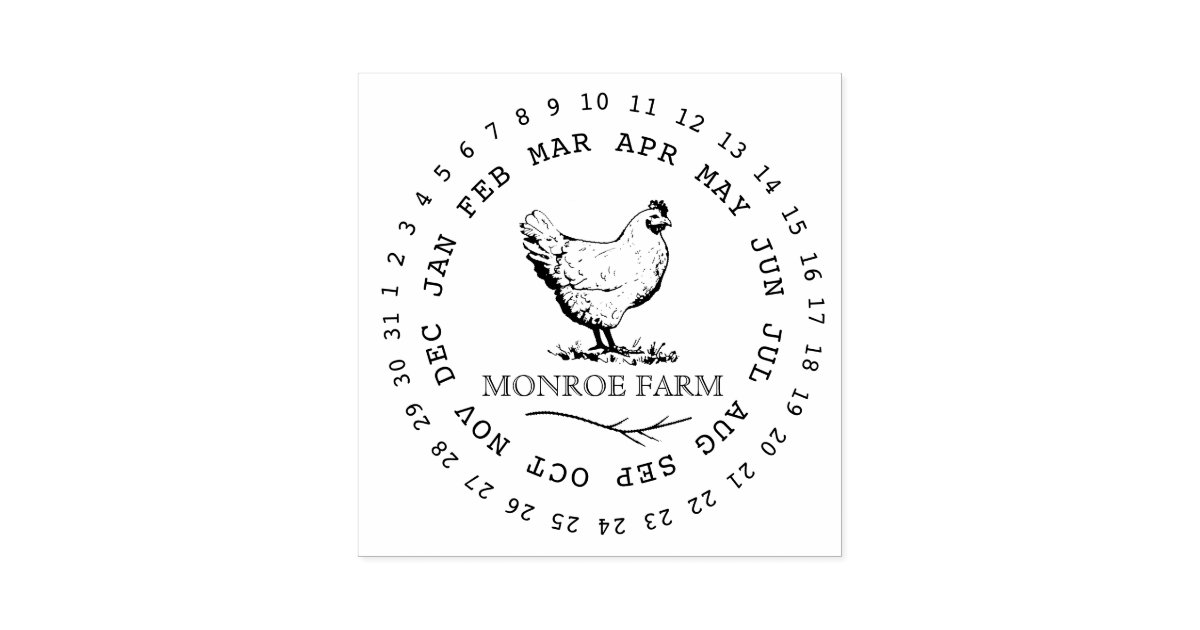 Vintage Chicken Farm ⎢Egg Carton Stamp | Zazzle