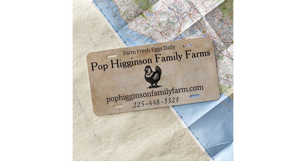 Vintage Chicken Farm License Plate | Zazzle