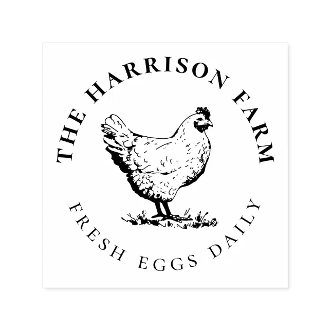 Vintage Chicken | Fresh Eggs Self-inking Stamp | Zazzle