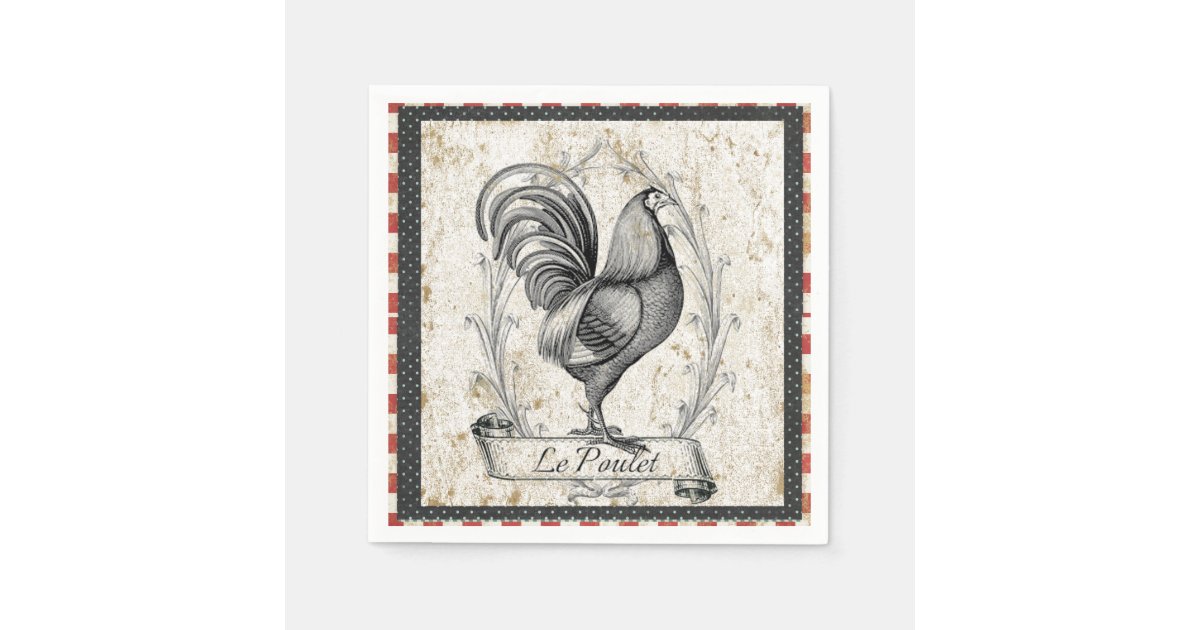Vintage Chicken Paper Napkins | Zazzle
