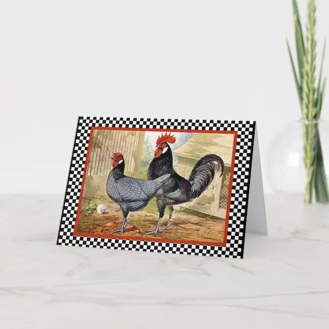 Vintage Chicken Rooster Card | Zazzle