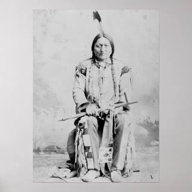 Vintage Chief Sitting Bull Native American Poster | Zazzle