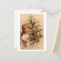 Vintage Child Carrying Tree Card | Zazzle