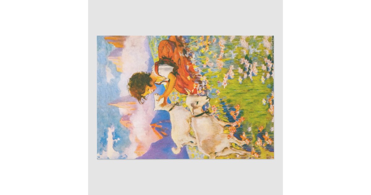 Vintage Children's Illustration Heidi Tissue Paper | Zazzle
