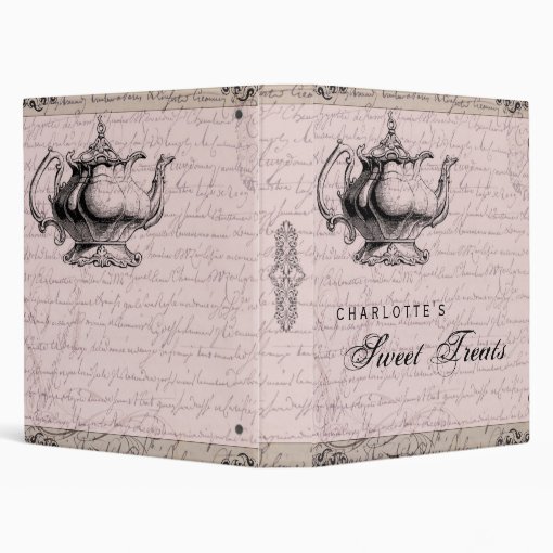 Vintage China Teapot Sweet Treat Recipe Binder | Zazzle
