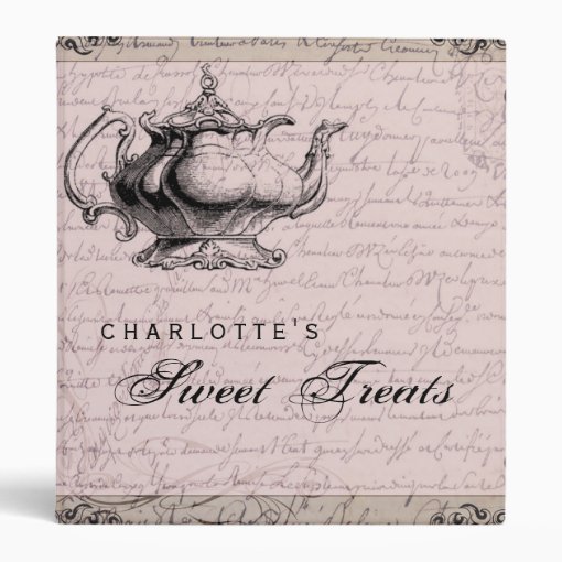 Vintage China Teapot Sweet Treat Recipe Binder | Zazzle
