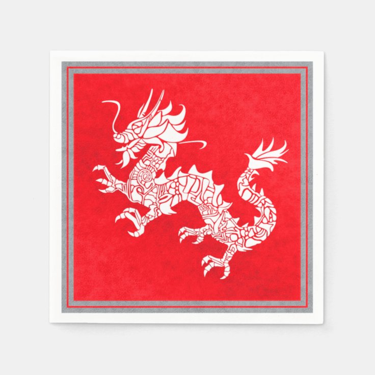 Vintage Chinese Dragon Napkins | Zazzle