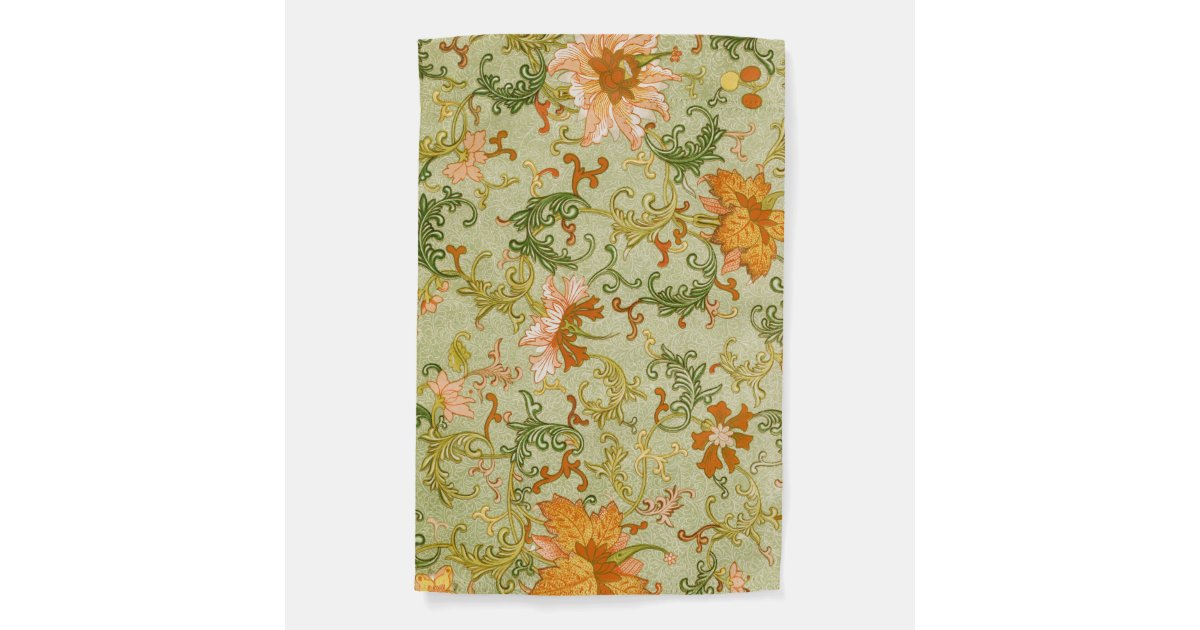Vintage Chinese Ornament Jones Flowers Garden Flag | Zazzle
