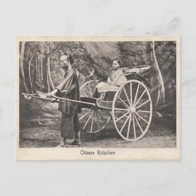 Vintage Chinese Rickshaw Photo Postcard 1905 | Zazzle
