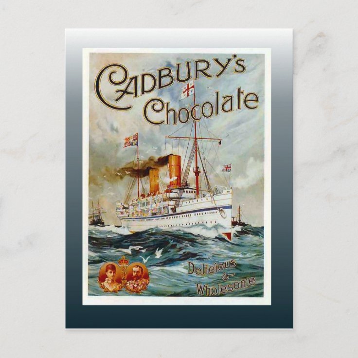Vintage chocolate poster, Cadbury's Chocolate Postcard | Zazzle