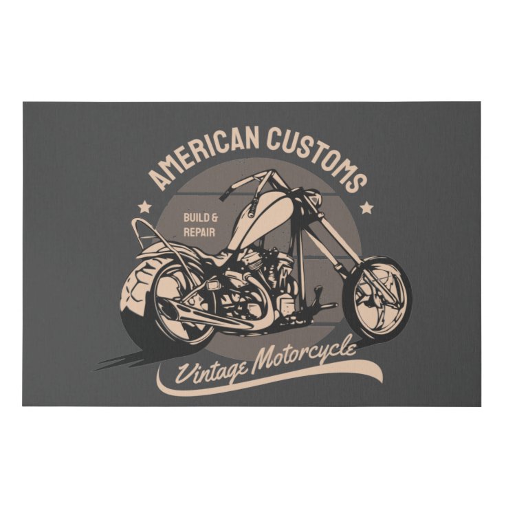 Vintage Chopper Logo Faux Canvas Print | Zazzle