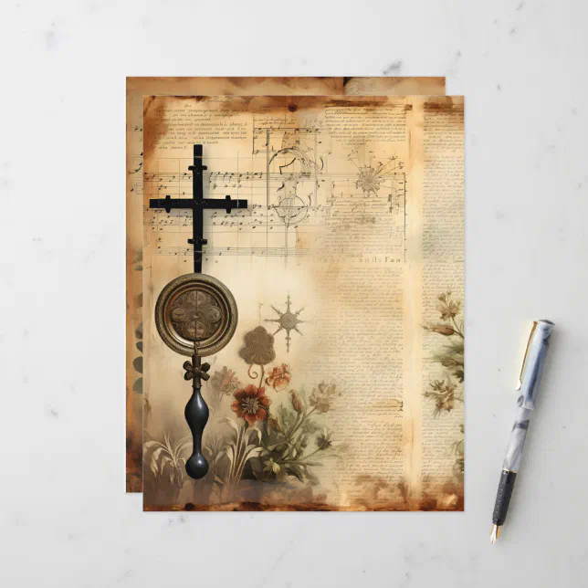 Vintage Christian Ephemera Scrapbook Paper | Zazzle