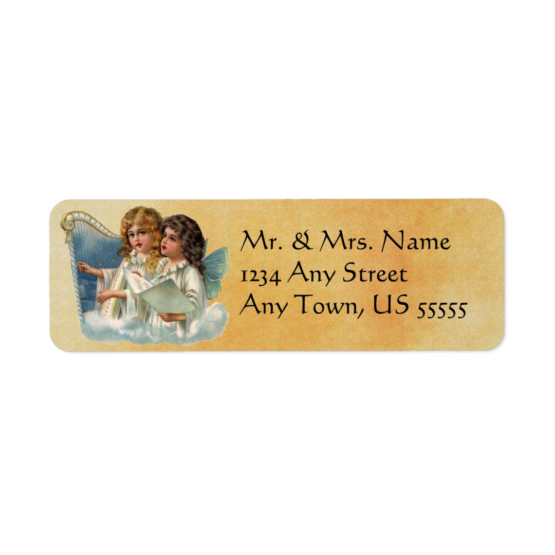 Vintage Christmas Angel Address Labels | Zazzle