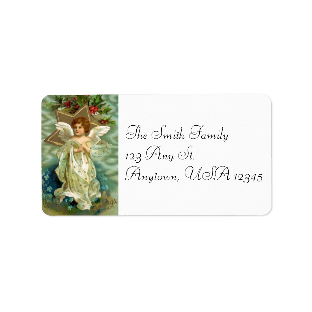 Vintage Christmas Angel Address Labels | Zazzle
