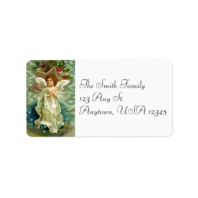 Vintage Christmas Angel Address Labels | Zazzle