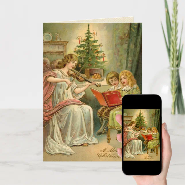 Vintage Christmas Angel Card | Zazzle