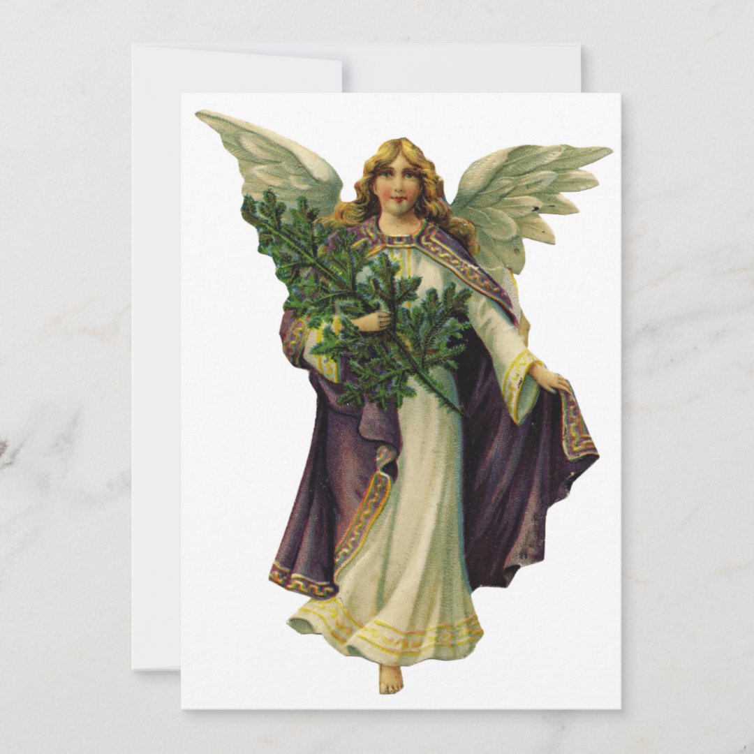 Vintage Christmas Angel Invitation | Zazzle
